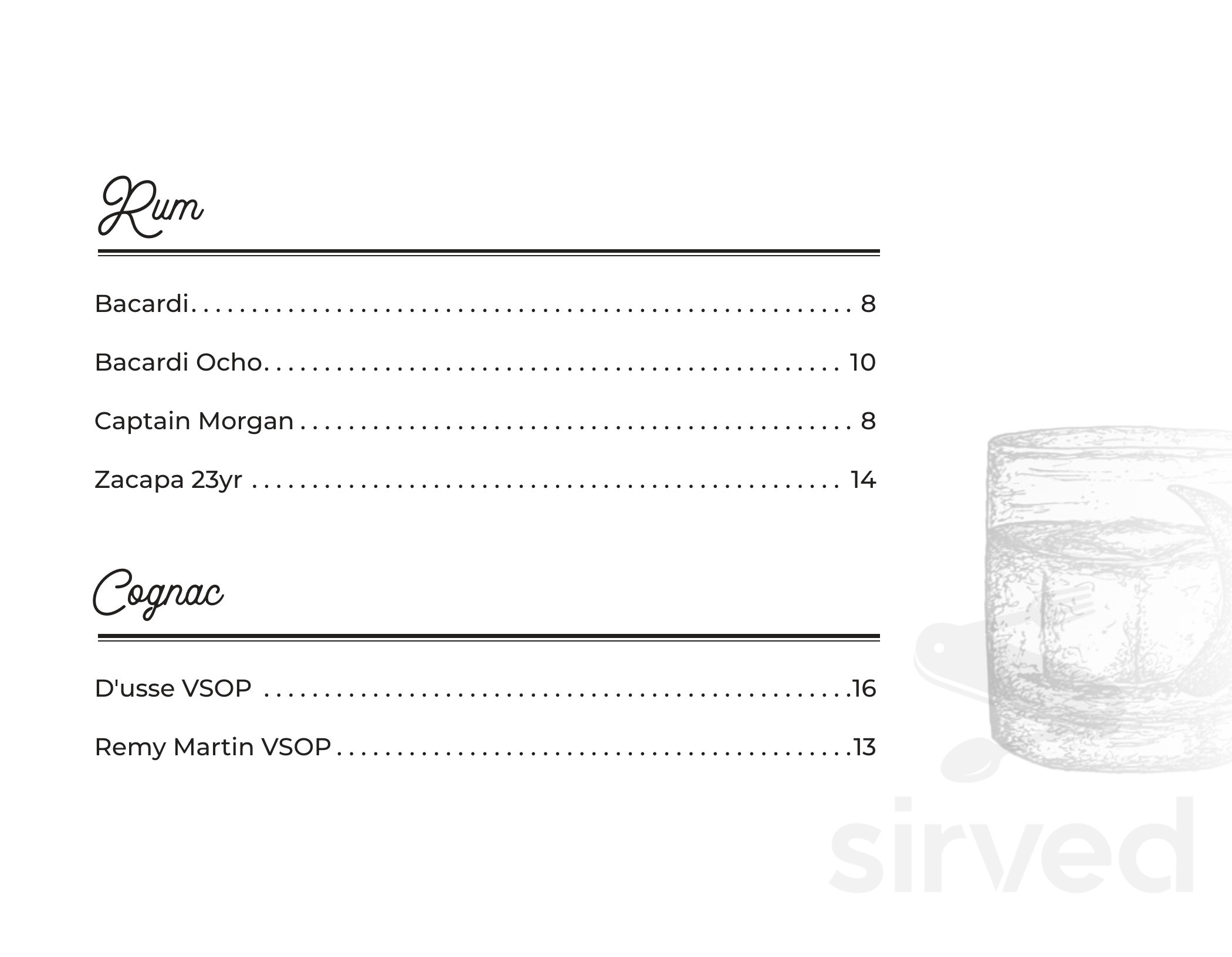 Watershed menu in Baltimore, Maryland, USA