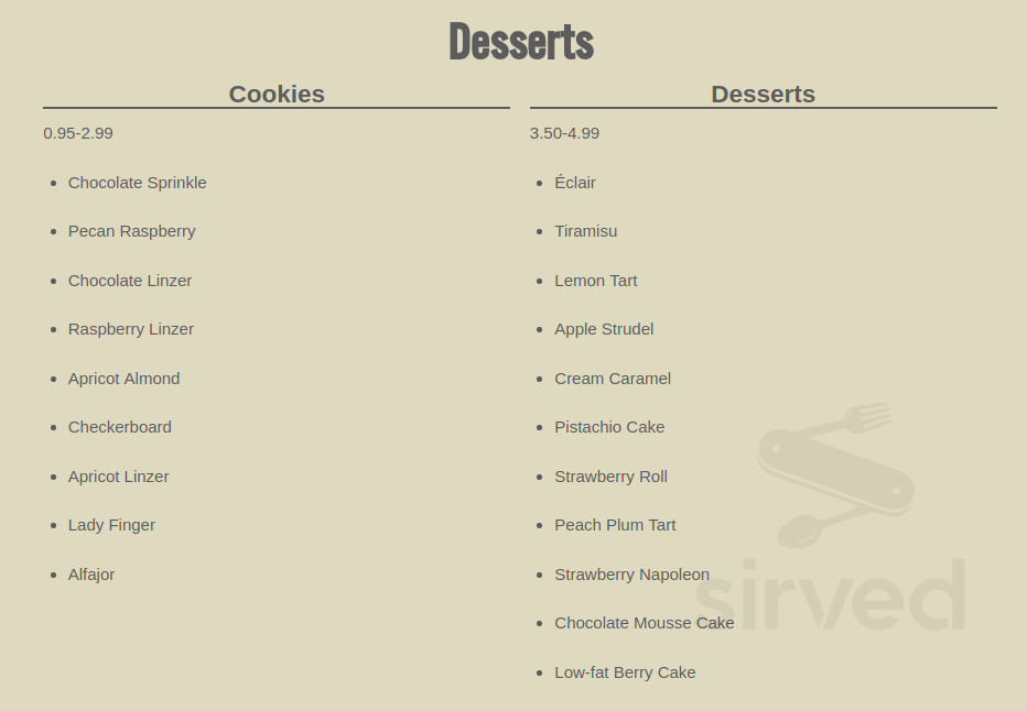 Menu - Houston TX's Epicure Café | Sirved