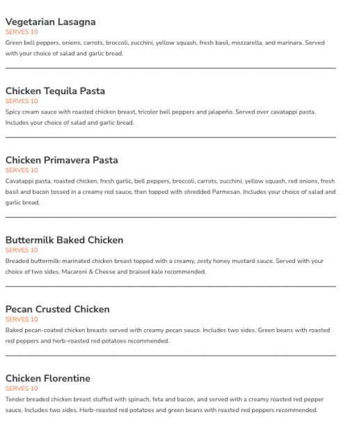 Alonti Catering Kitchen menu in Dallas, Texas, USA