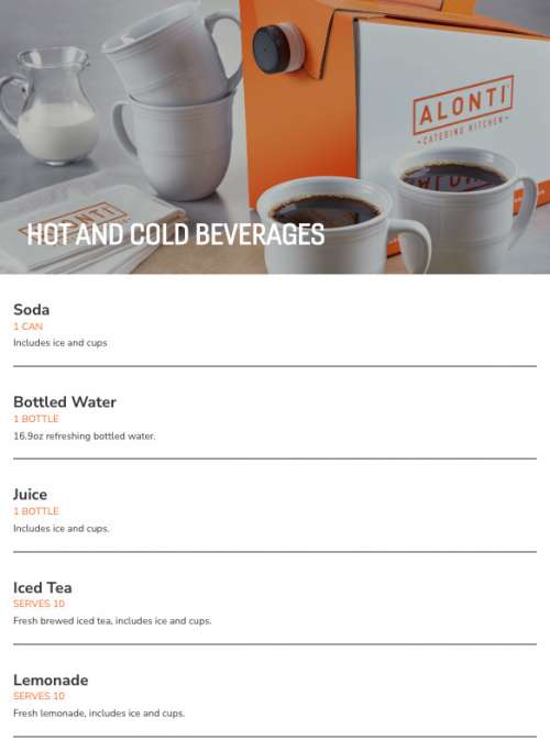 Alonti Catering Kitchen menu in Dallas, Texas, USA