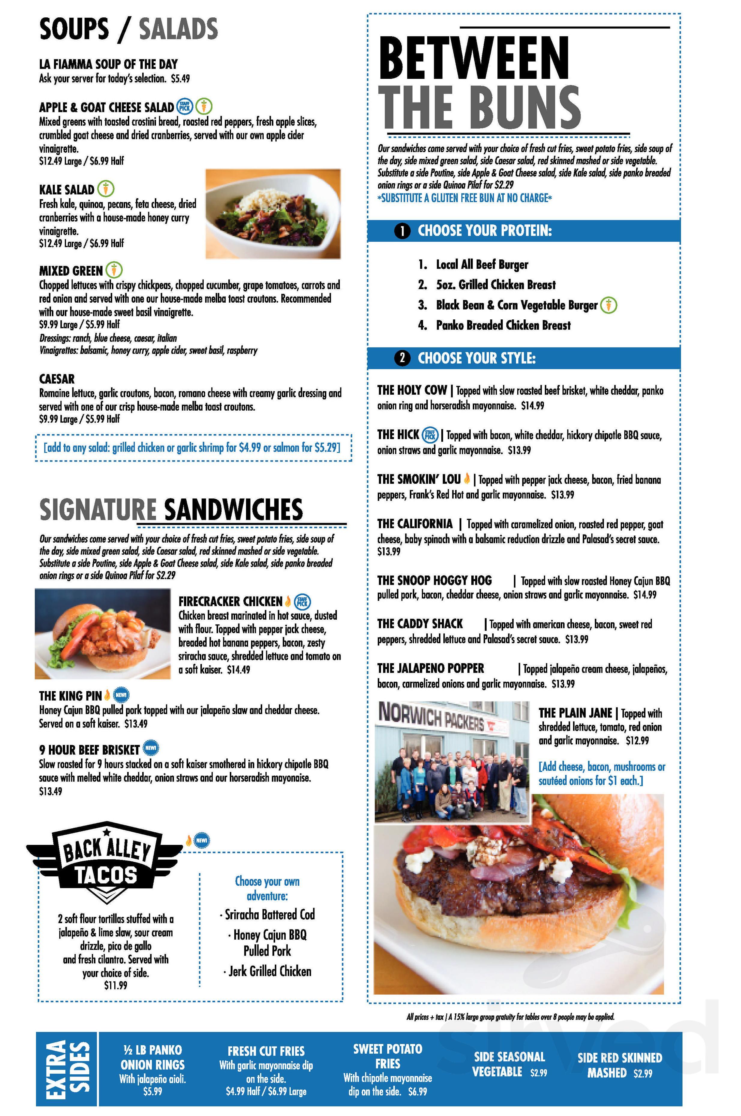 Menu - London ON's Palasad South | Sirved