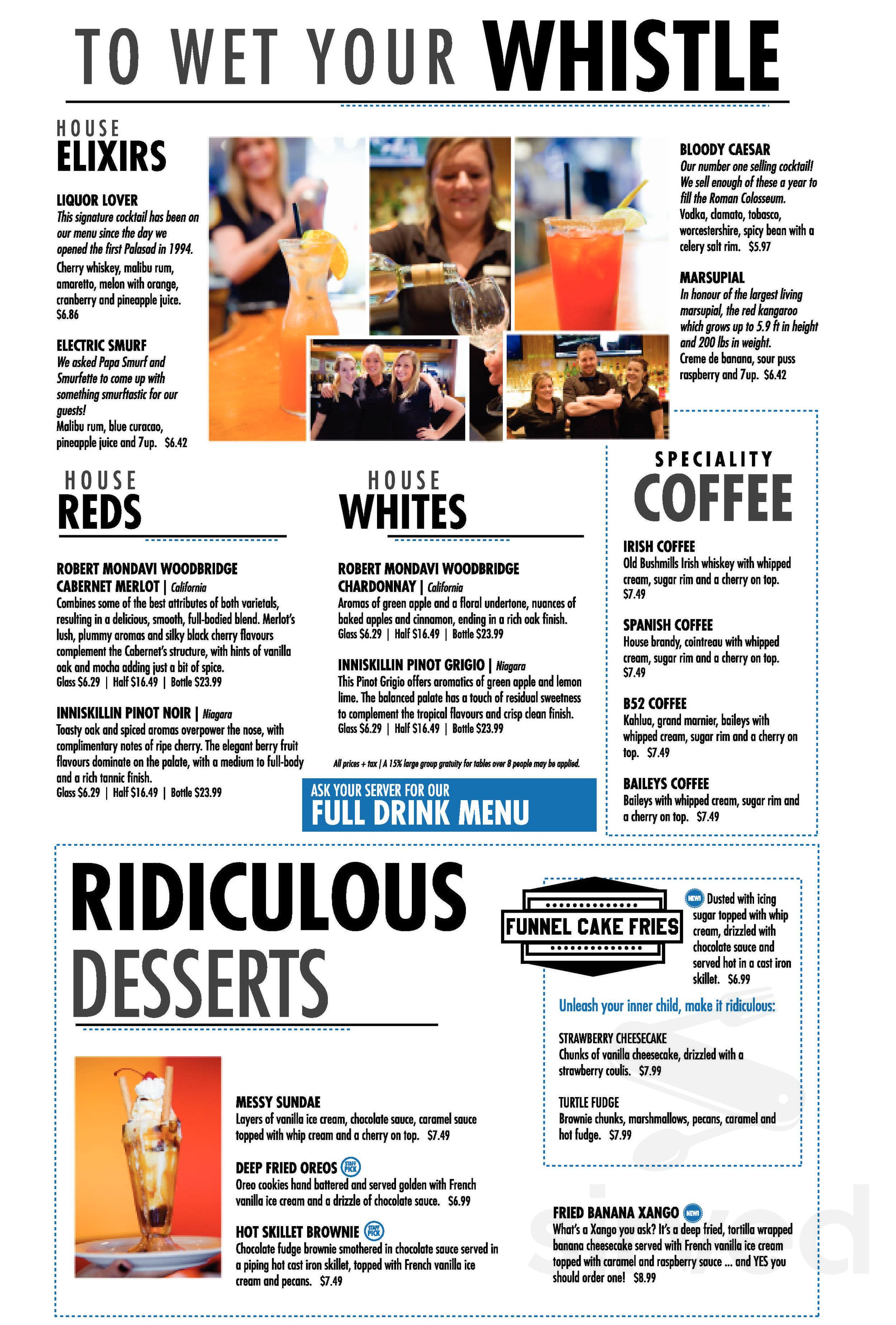 Menu - London ON's Palasad South | Sirved