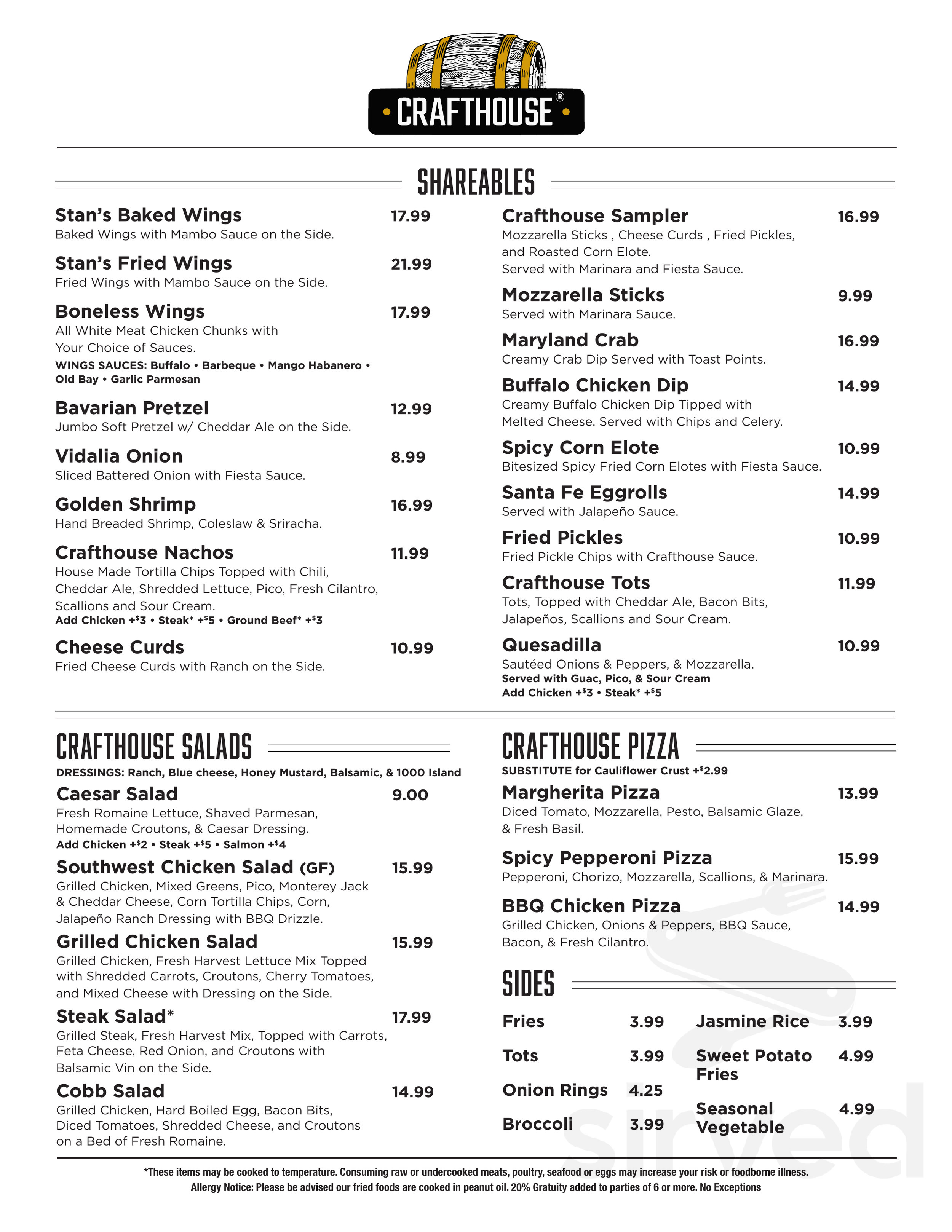 Crafthouse Arlington menu in Arlington, Virginia, USA