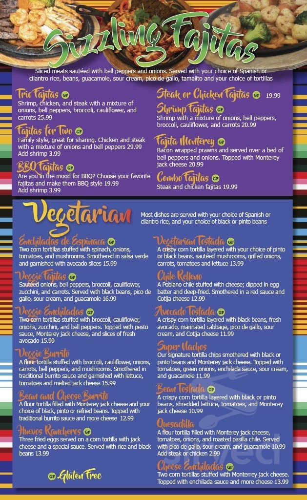 El Tapatio Méxican Restaurant menu in Auburn, California, USA