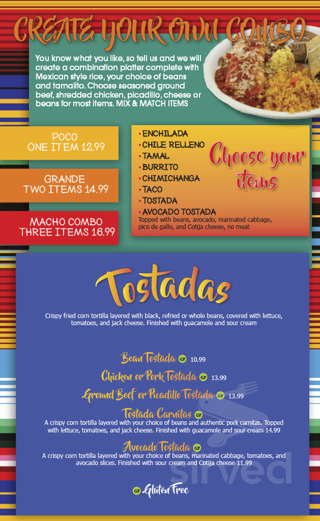 El Tapatio Méxican Restaurant menu in Auburn, California, USA