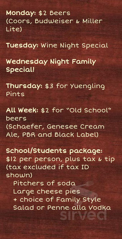 The Mountain House menu in Sparkill, New York, USA