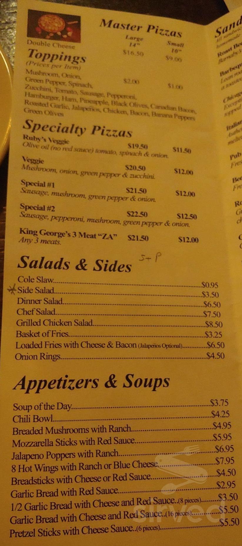 Barnaby's South Bend menu in South Bend, Indiana, USA