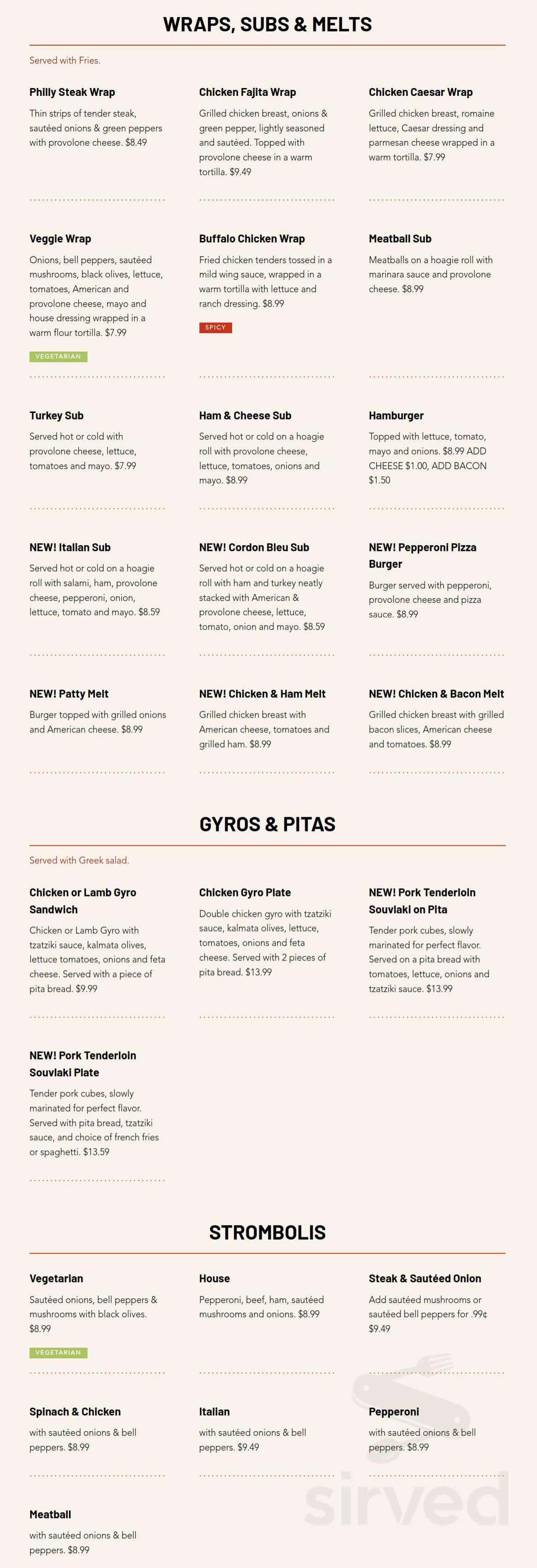 Kickin Pizza menu in Radcliff, Kentucky, USA