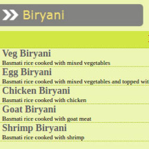 Mayuri Express menu in Houston, Texas, USA