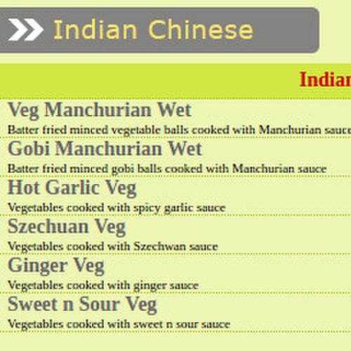 Mayuri Express menu in Houston, Texas, USA