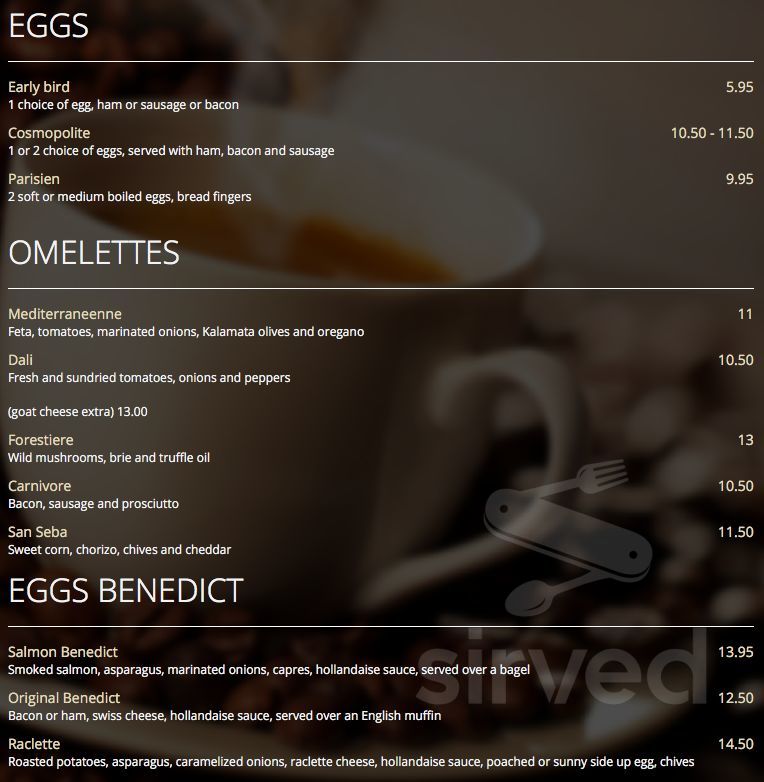 TOI, MOI & CAFÉ menu in Rosemère, Quebec, Canada