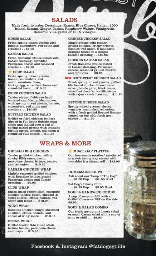 Fat Dog's Grille & Pub menu in Greensboro, North Carolina, USA