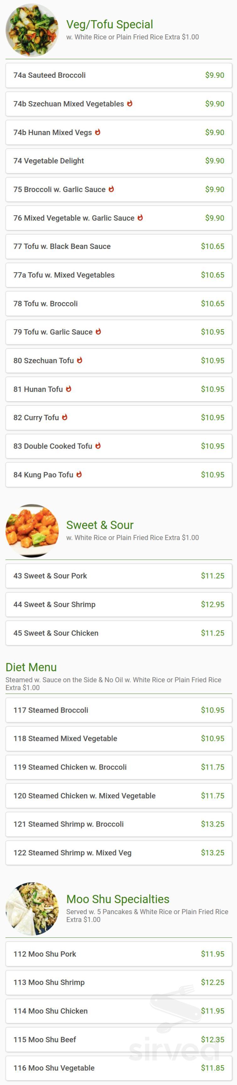 Menu - Cary NC's China King | Sirved