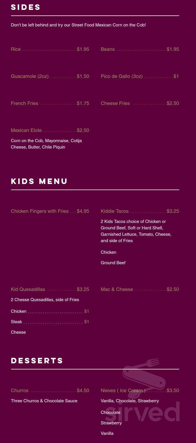 Menu - Homer Glen IL's Mucha Salsa Mexican Restaurant | Sirved