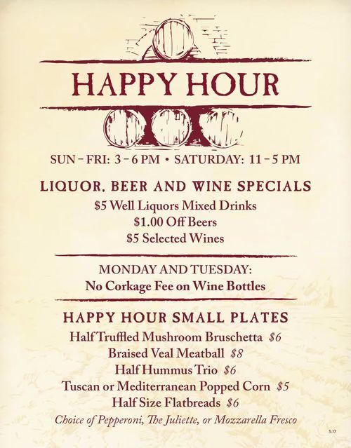 The Wine Bistro menu in Upper Arlington, Ohio, USA