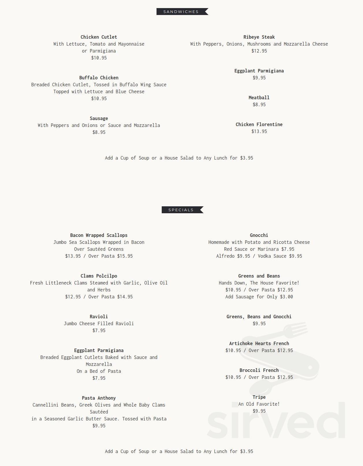 Pasta Villa Catering Menu at Genevieve Tarrant blog