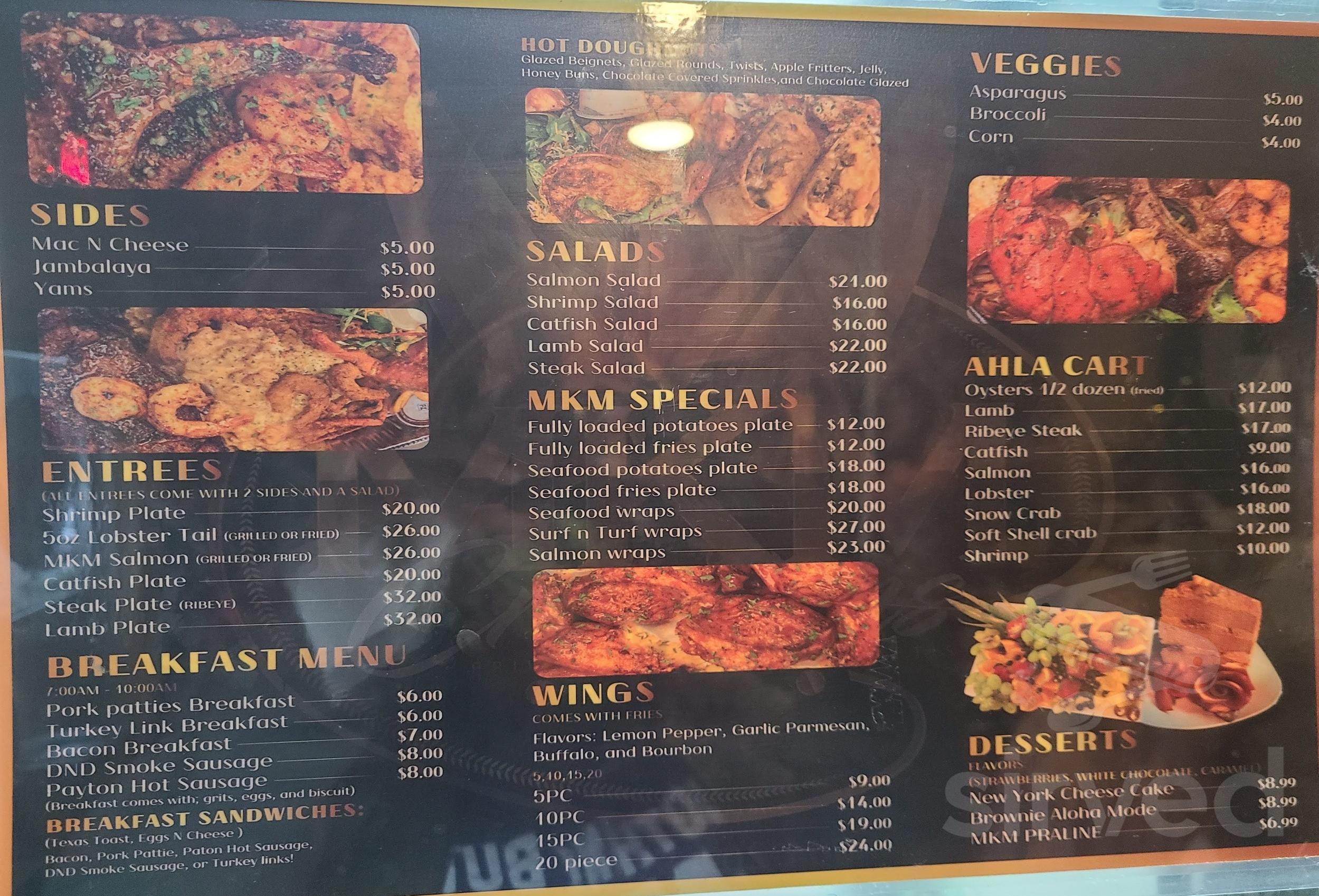Menu - New Orleans LA's MKM CREATIONS | Sirved