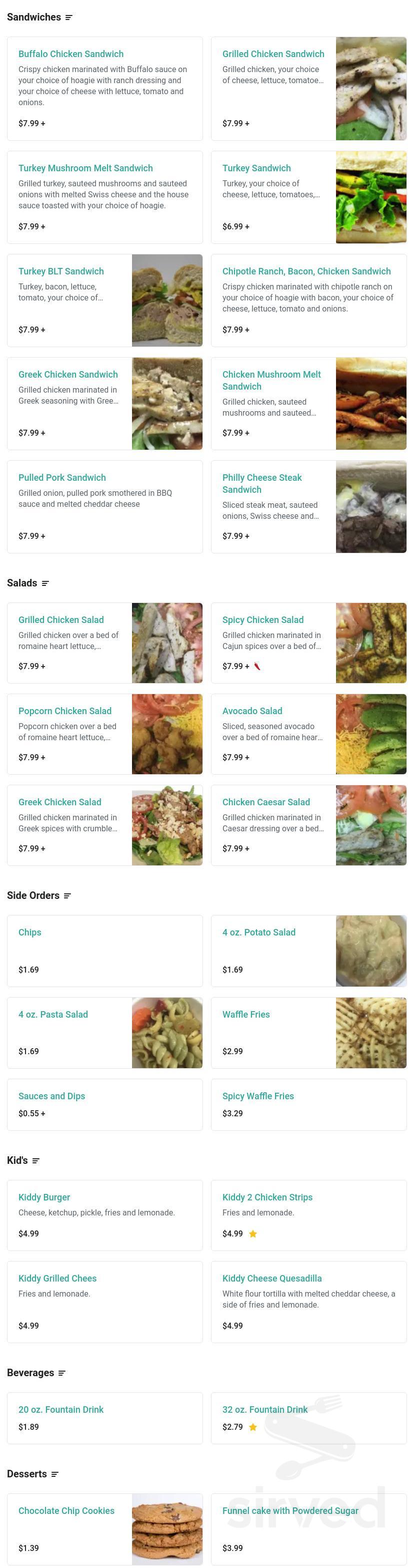 Bull Chicks menus in Baton Rouge, Louisiana, United States