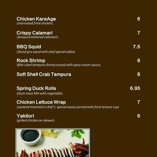 Aki Japanese Steakhouse and Sushi Bar menu in Altoona, Pennsylvania, USA