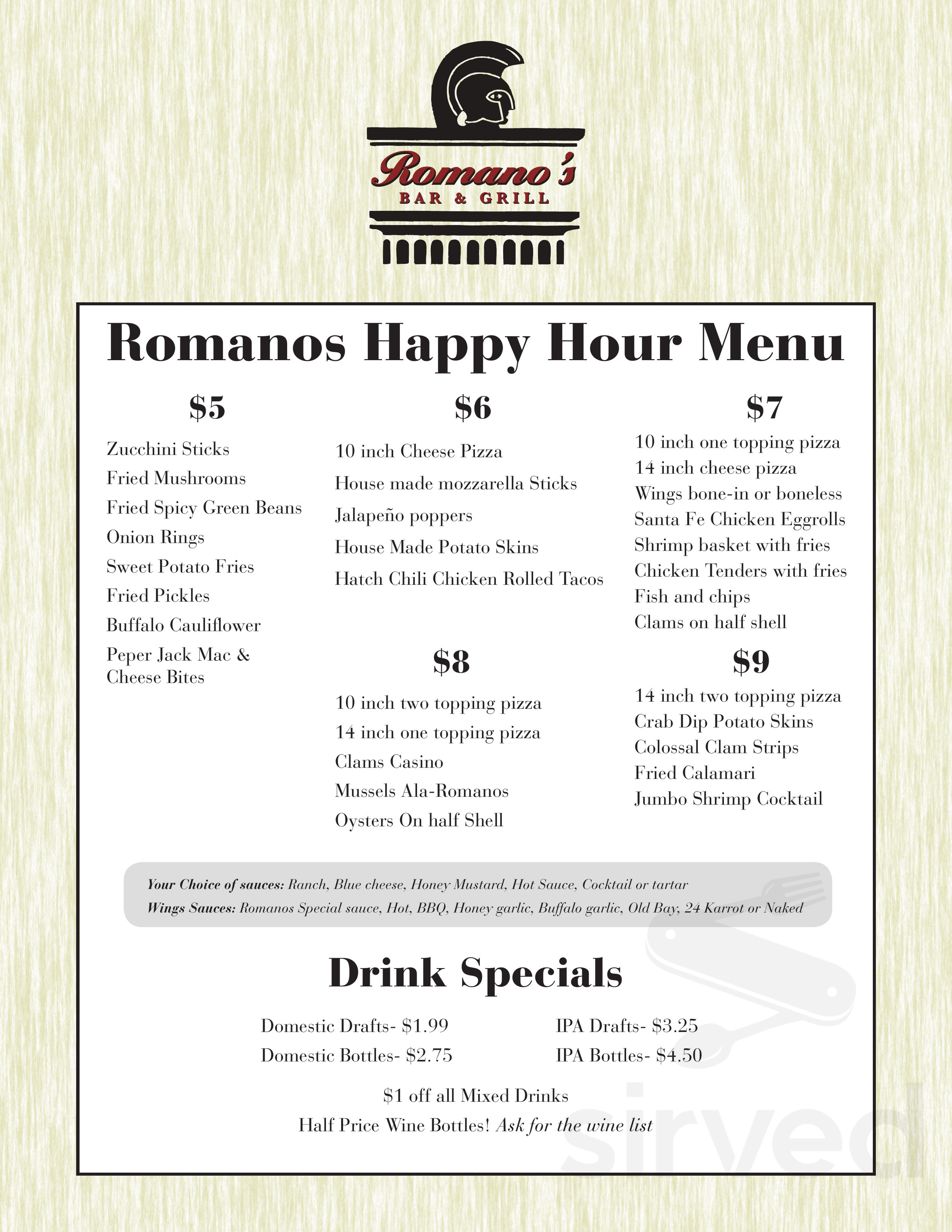 Romanos Restaurant menus in Glen Burnie, Maryland, United States