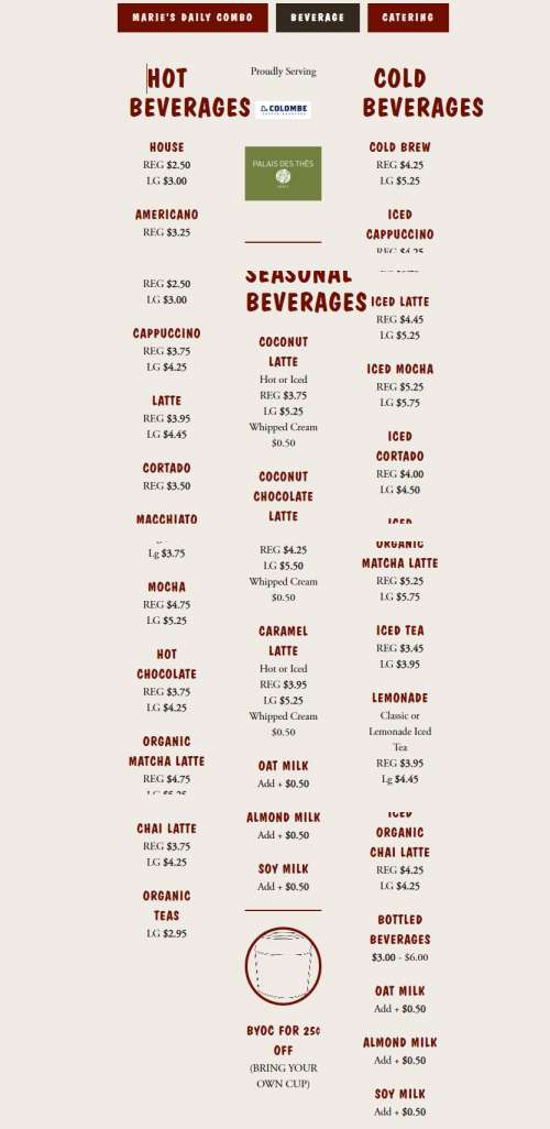 Marie Blachère Bakery & Café menu in Great Neck, New York, USA