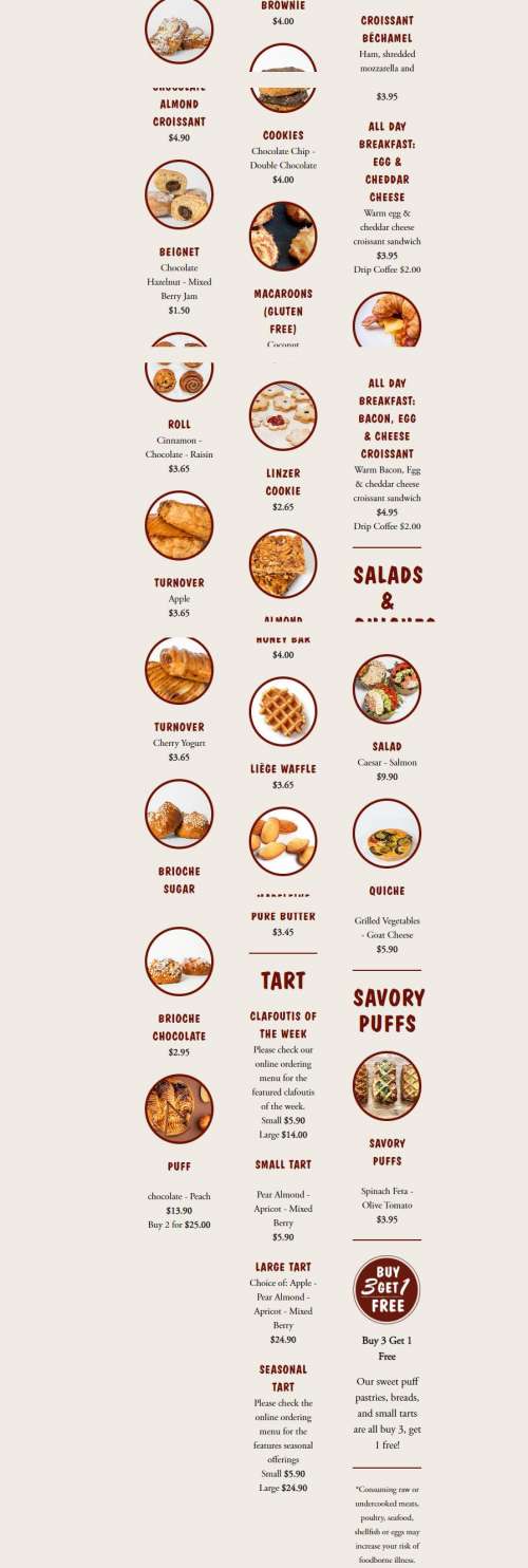 Marie Blachère Bakery & Café menu in Great Neck, New York, USA