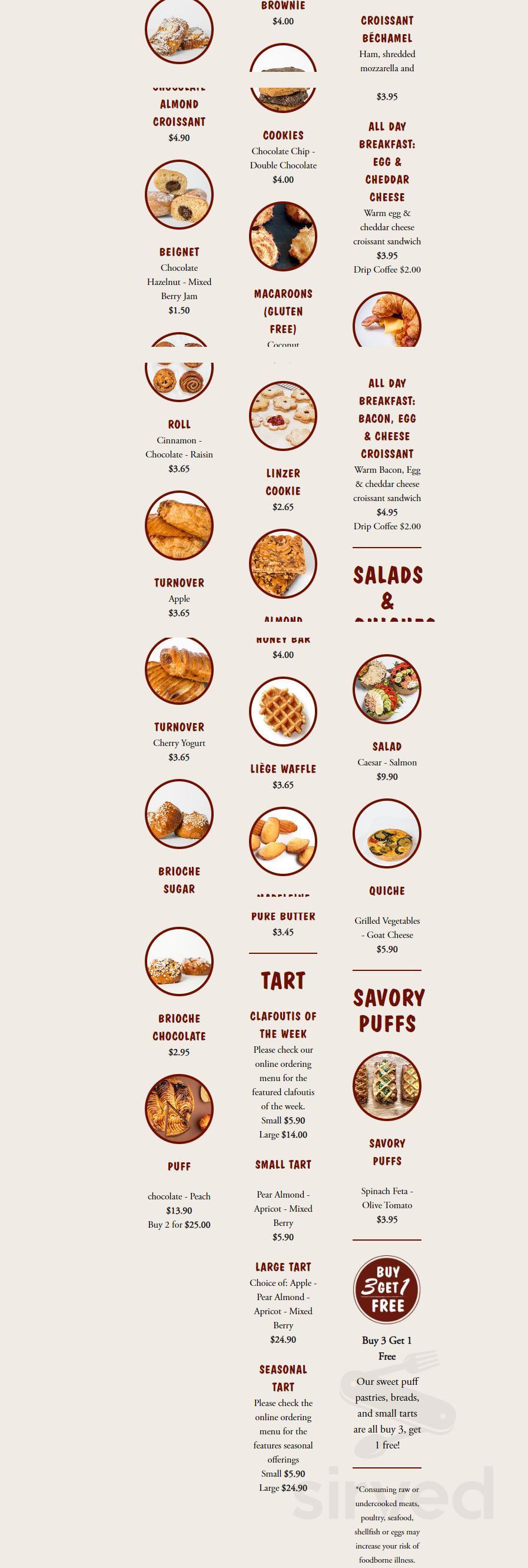 Marie Blachère Bakery & Café menu in Great Neck, New York, USA