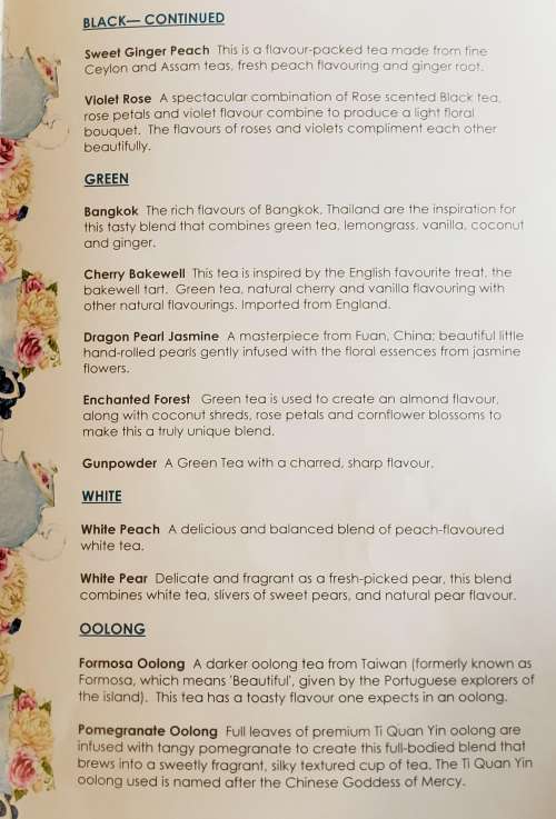 Fancy That menu in Walpole, Massachusetts, USA
