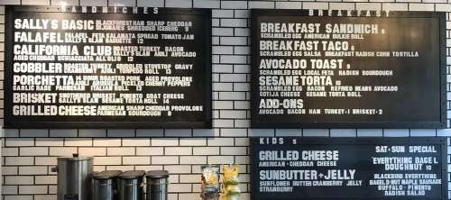 Sally's Sandwiches menu in Boston, Massachusetts, USA