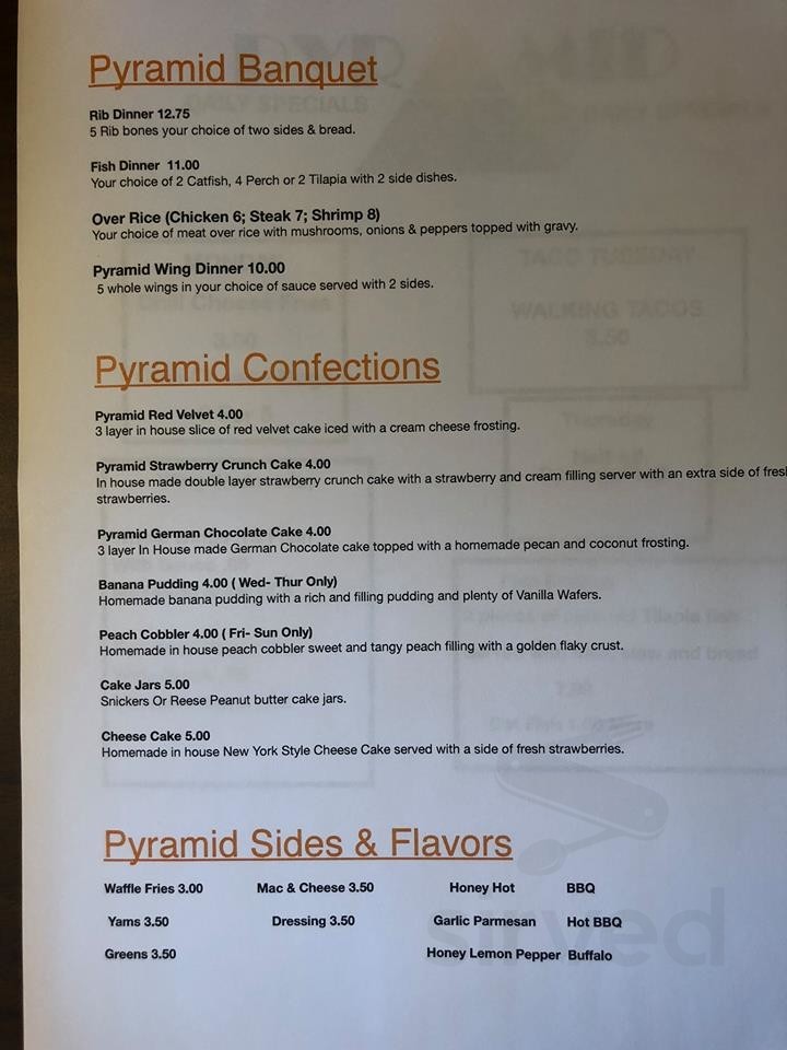 Pyramid Soul Food & Grill menus in Cleveland Heights, Ohio, United States