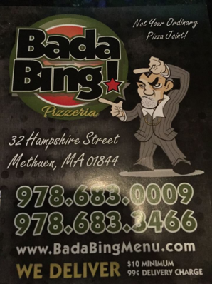 Menu for Bada Bing in Methuen, MA | Sirved