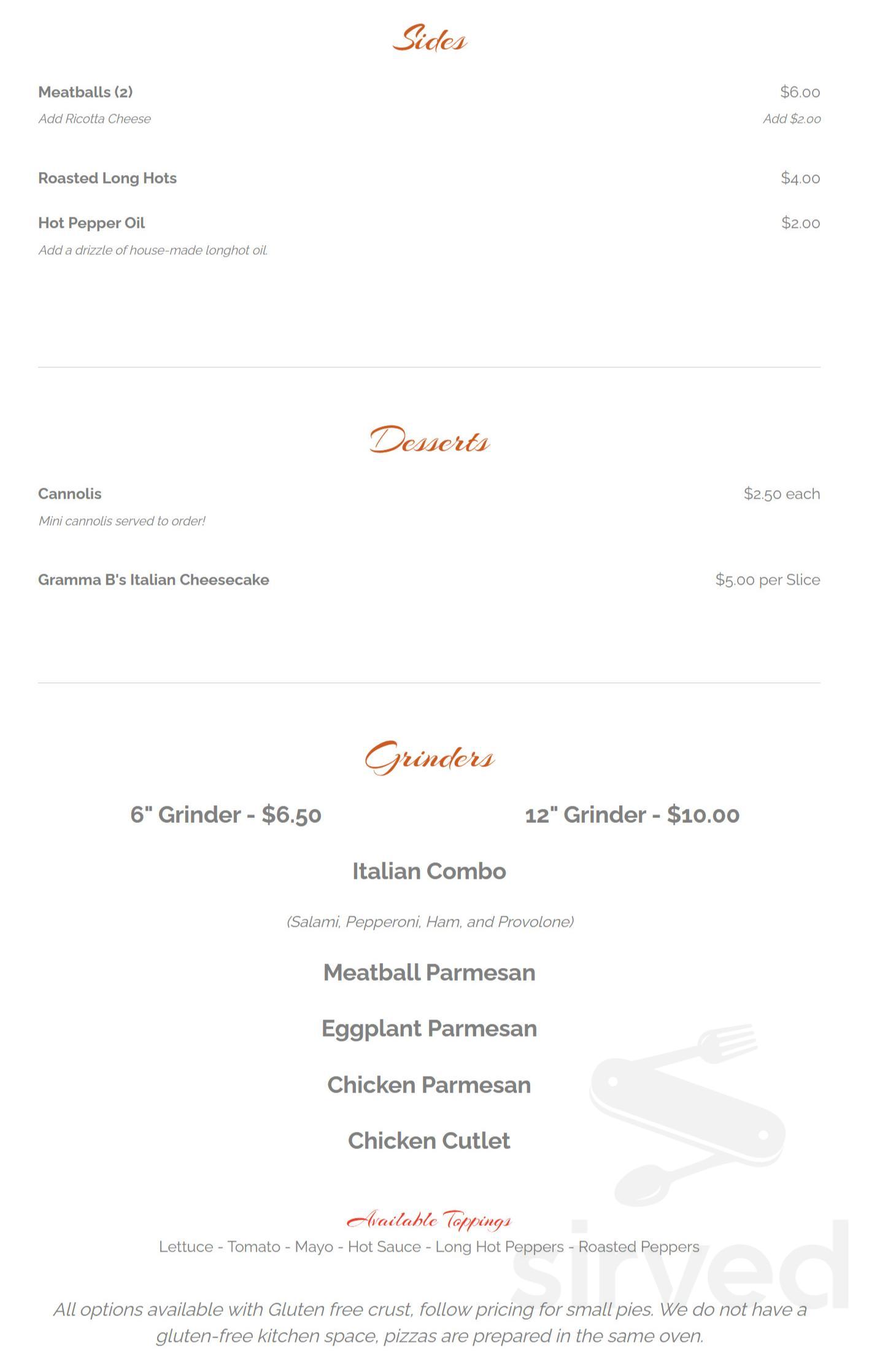 Menu - Thomaston CT's Milestone Wood Fired Pizza | Sirved