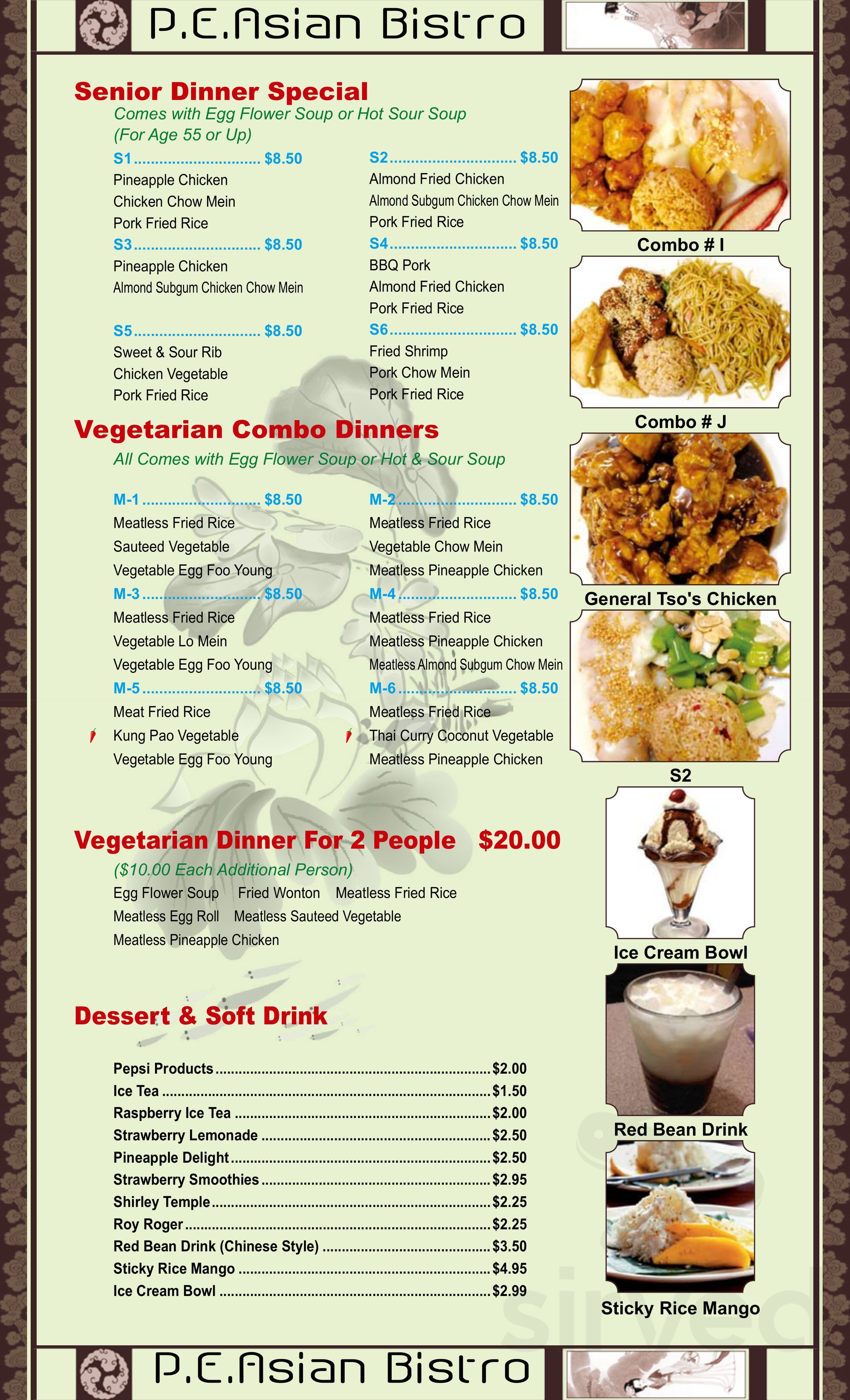 P.E. Asian Bistro - Walla Walla menus in Walla Walla, Washington ...