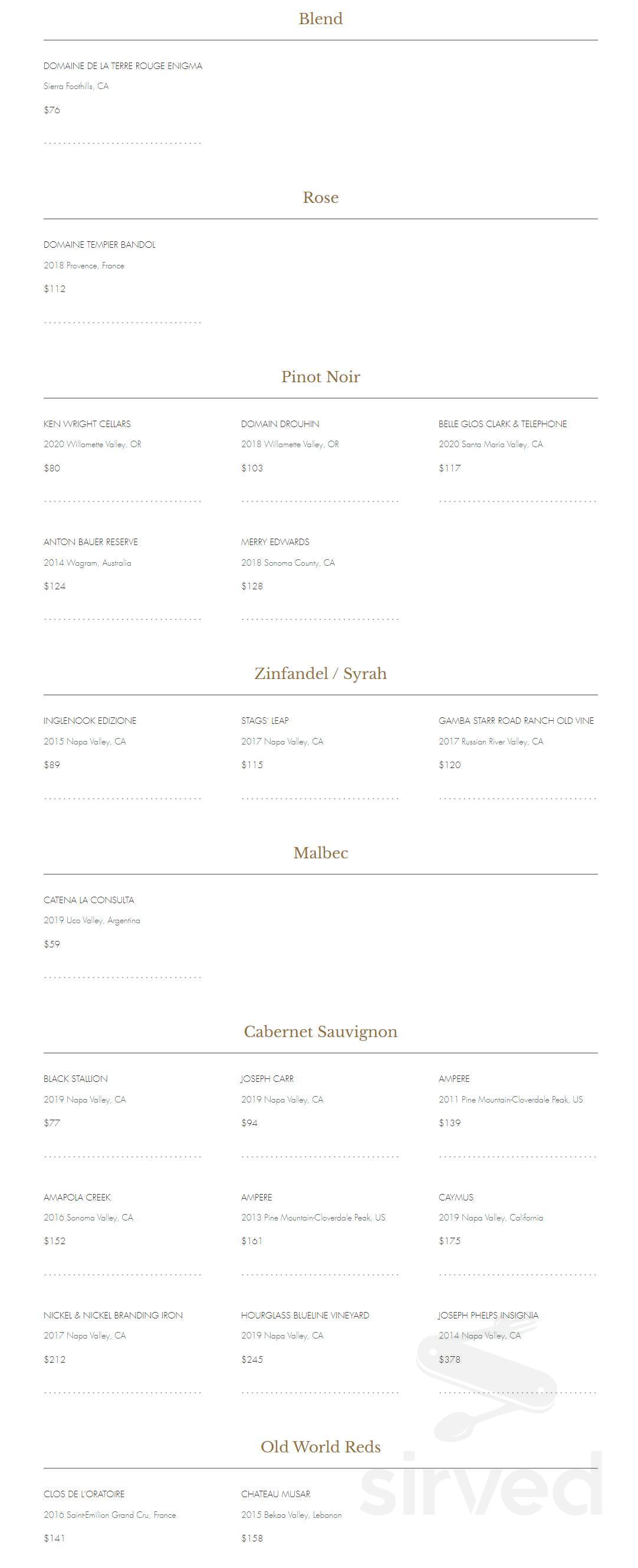 The Puddle Dock Restaurant menu in Portsmouth, New Hampshire, USA