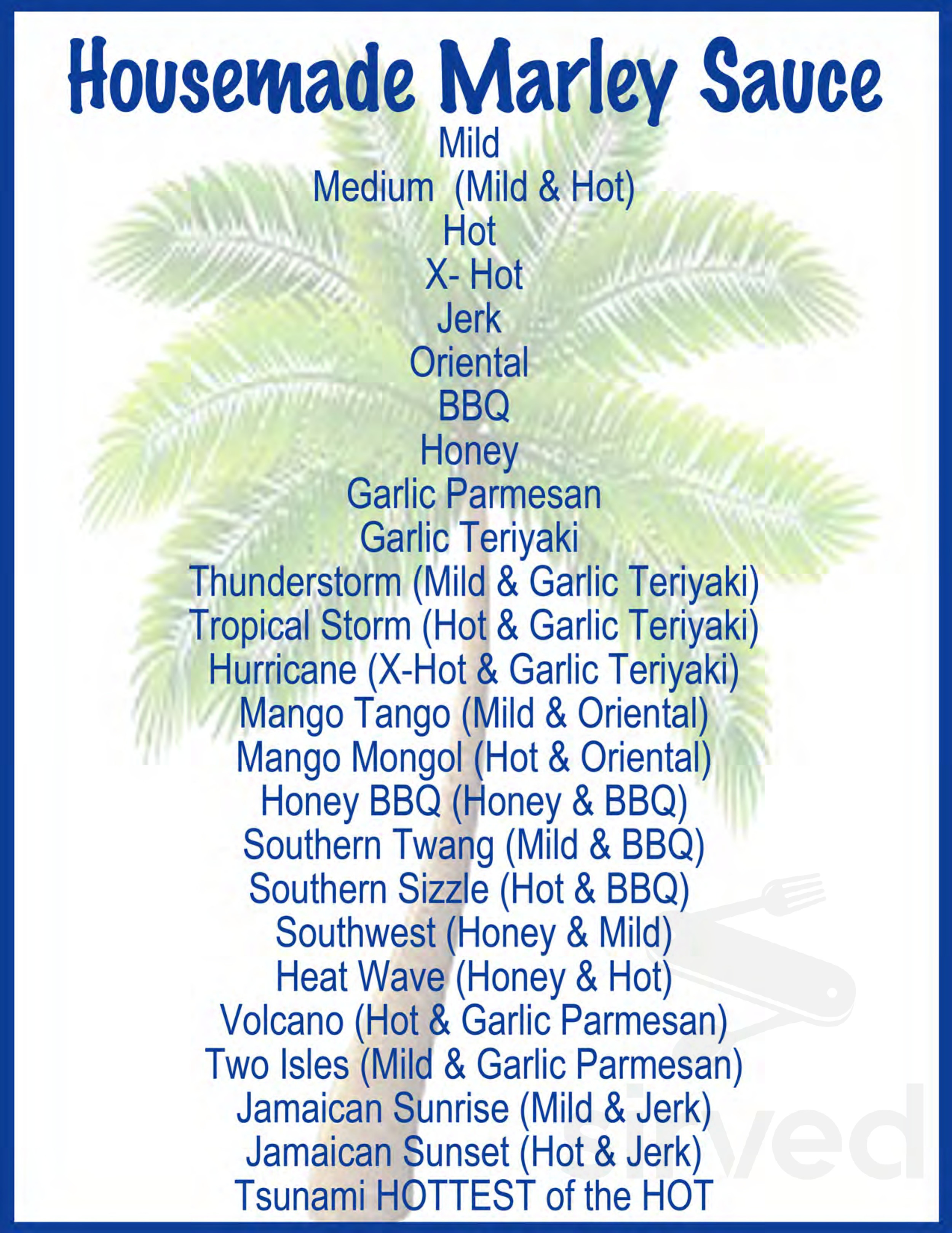 Menu - Mexico Beach FL's Mango Marley's | Sirved