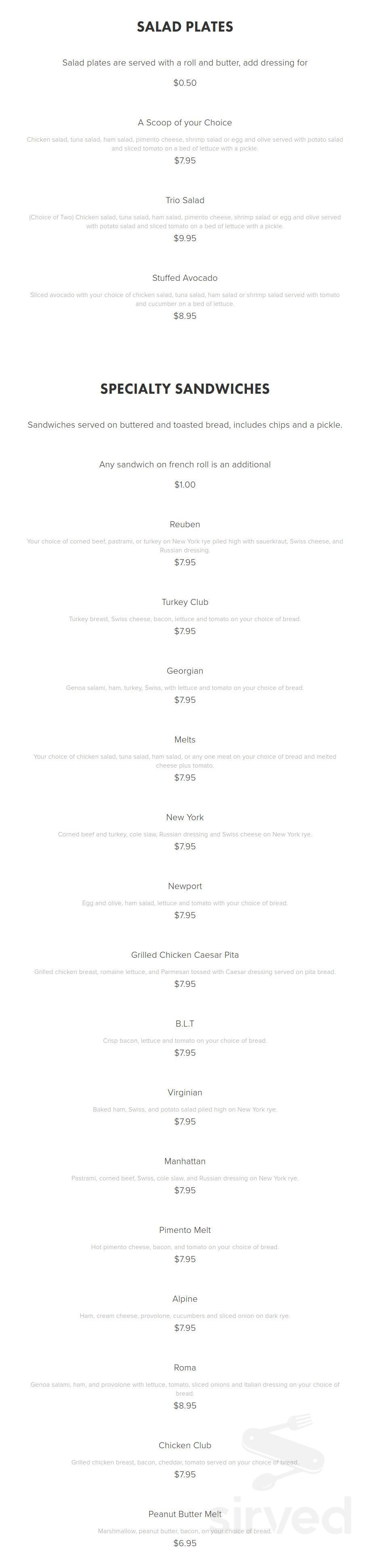 Christian & Jakes Bistro menus in Calhoun, Georgia, United States