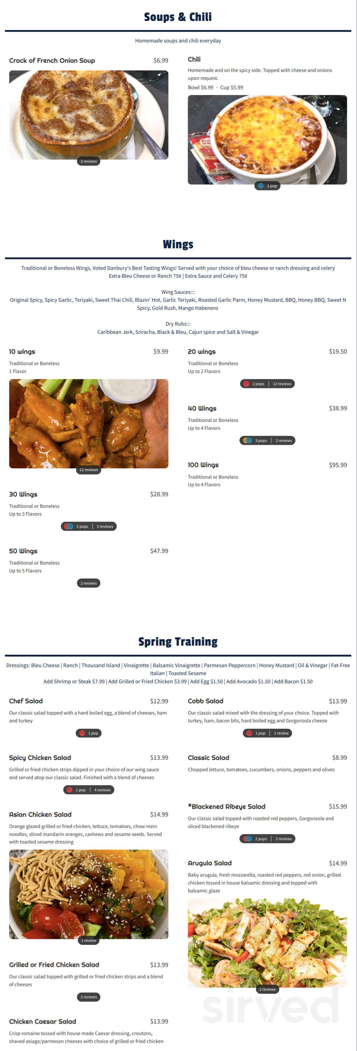 Menu for Pippa's Sports Cafe in Danbury, Connecticut, United States