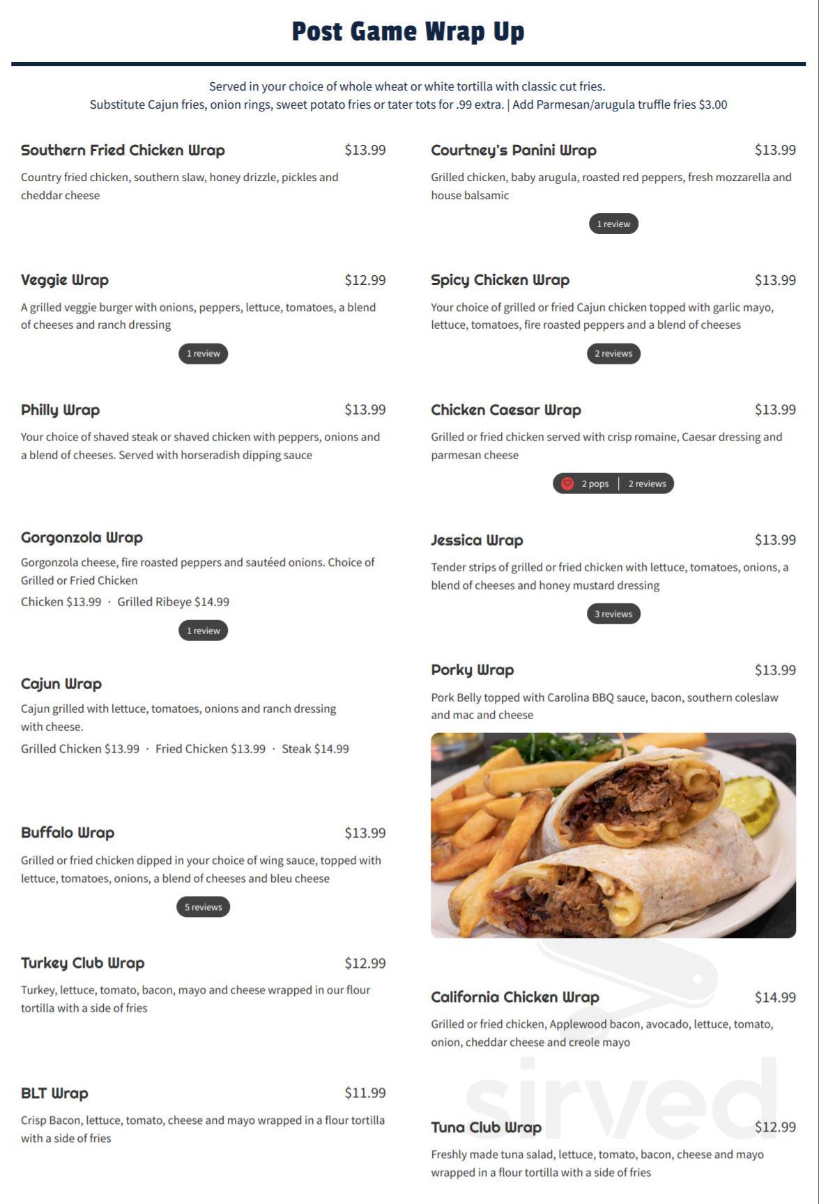 Menu for Pippa's Sports Cafe in Danbury, Connecticut, United States