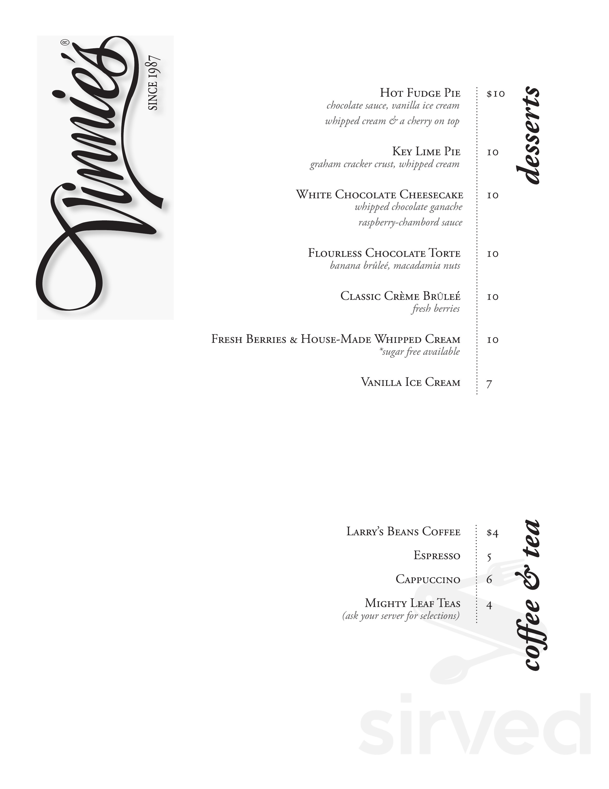 Vinnie's Steak House & Tavern menu in Raleigh, North Carolina, USA