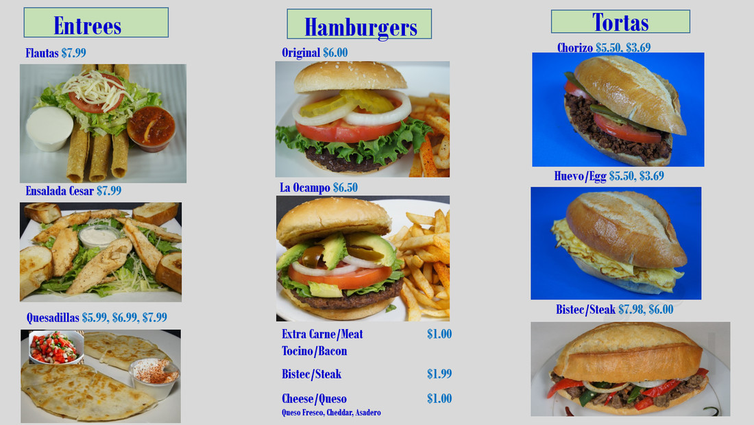 Menu - Dallas TX's Tortas Las Tortugas | Sirved