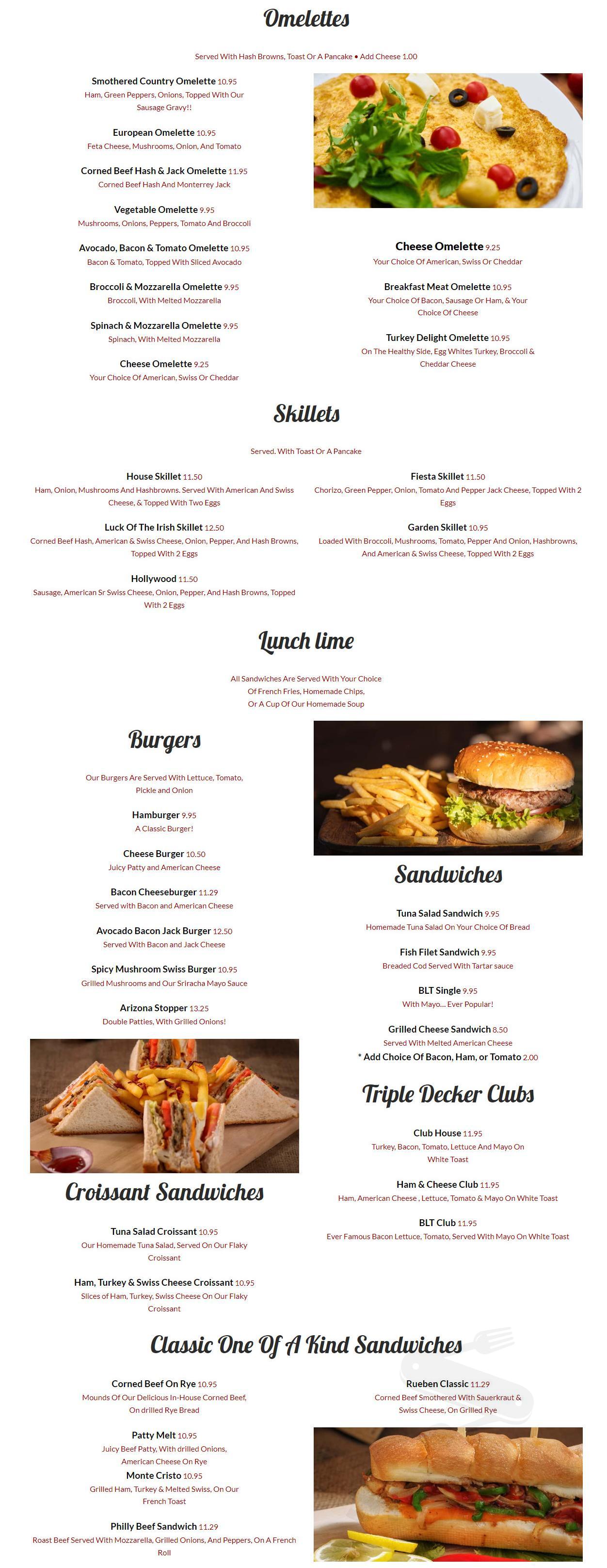 BlackBerry Cafe menu in Chandler, Arizona, USA