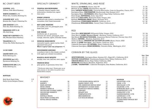 Mimosa Grill menu in Charlotte, North Carolina, USA