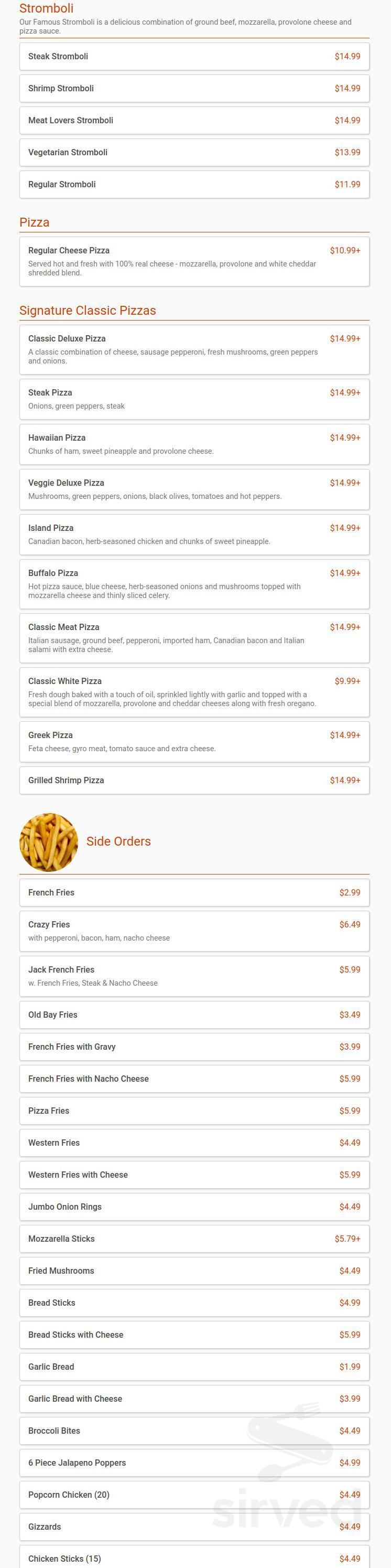 New Ravens Pizza menu in Baltimore, Maryland, USA