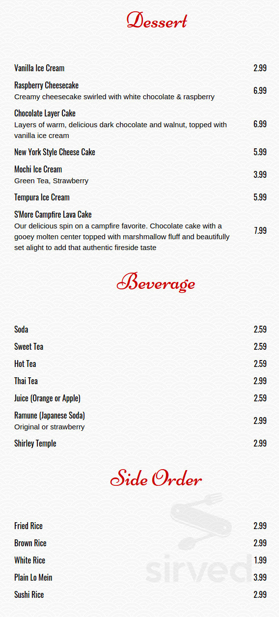 Asian Harbor menu in Mebane, North Carolina, USA