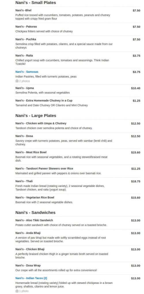 Mercantile on Main menu in Rochester, New York, USA