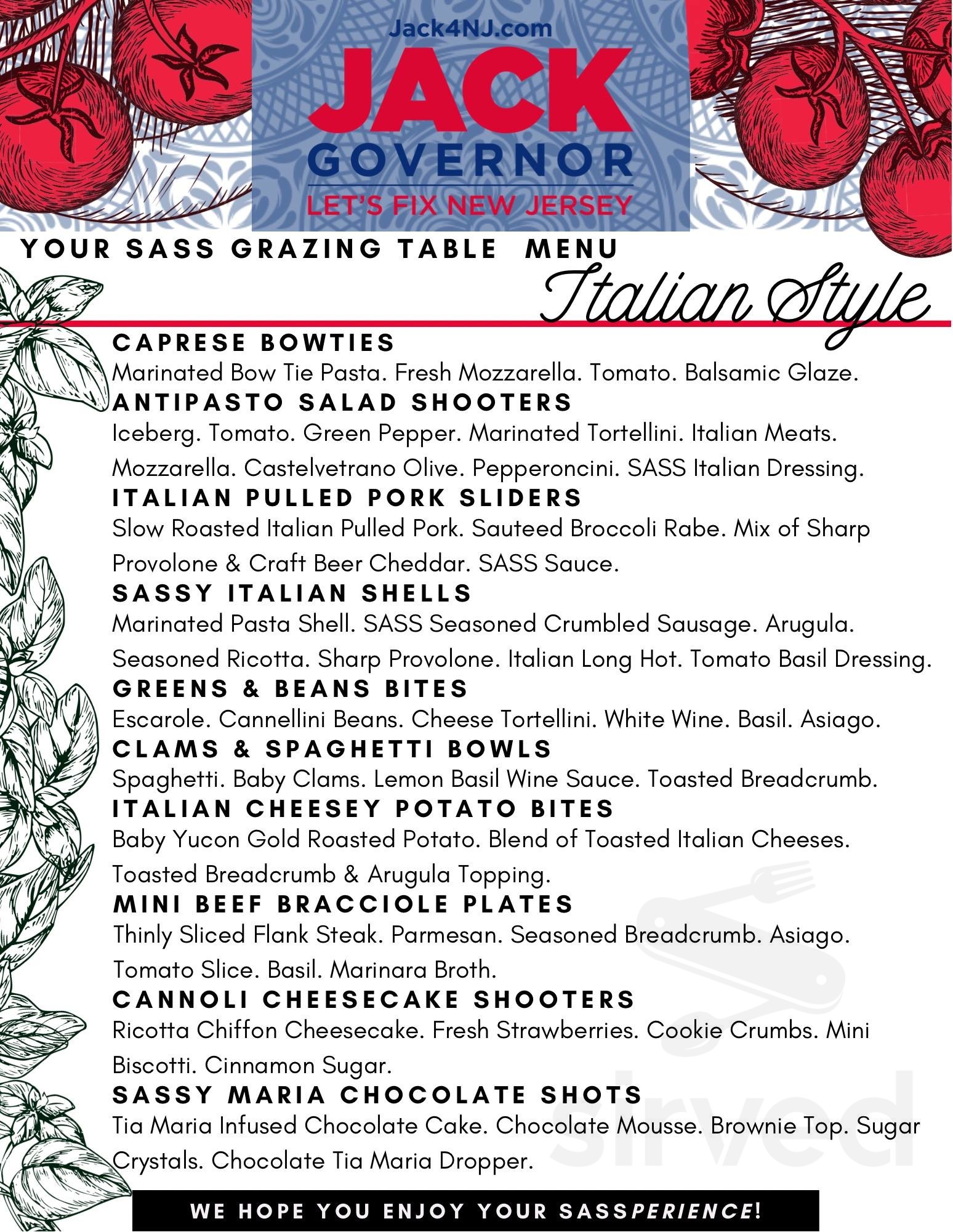 Sass Kitchen menu in Hammonton, New Jersey, USA