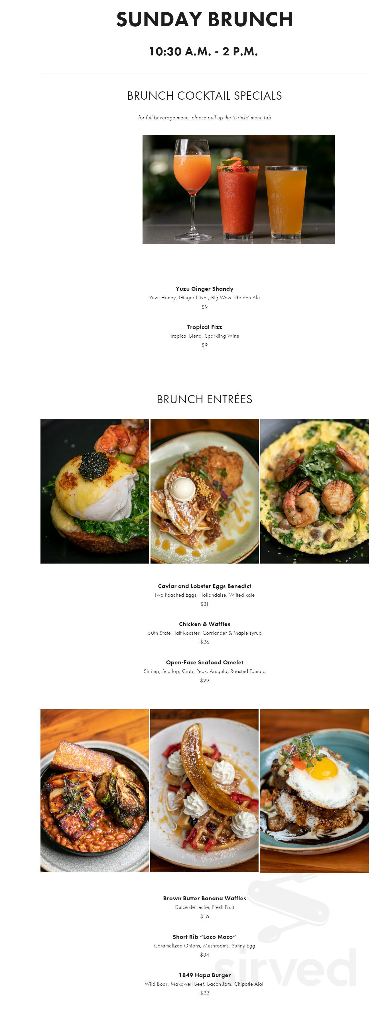 Eating House 1849 Waikiki menus in Honolulu, Hawaii, United States