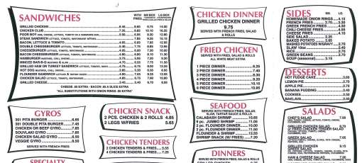 Menu for The Drive In in Florence, SC | Sirved