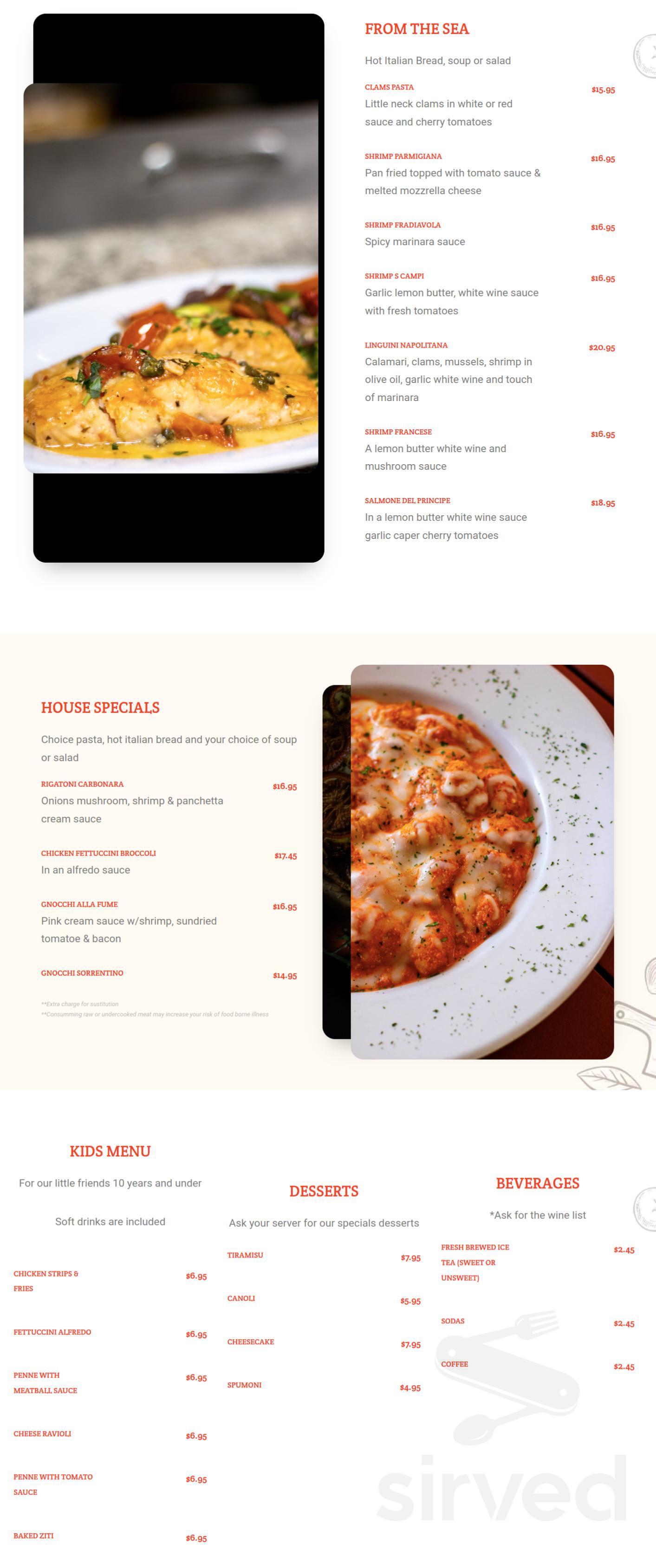 Martino's Italian Restaurant menu in Watkinsville, Georgia, USA