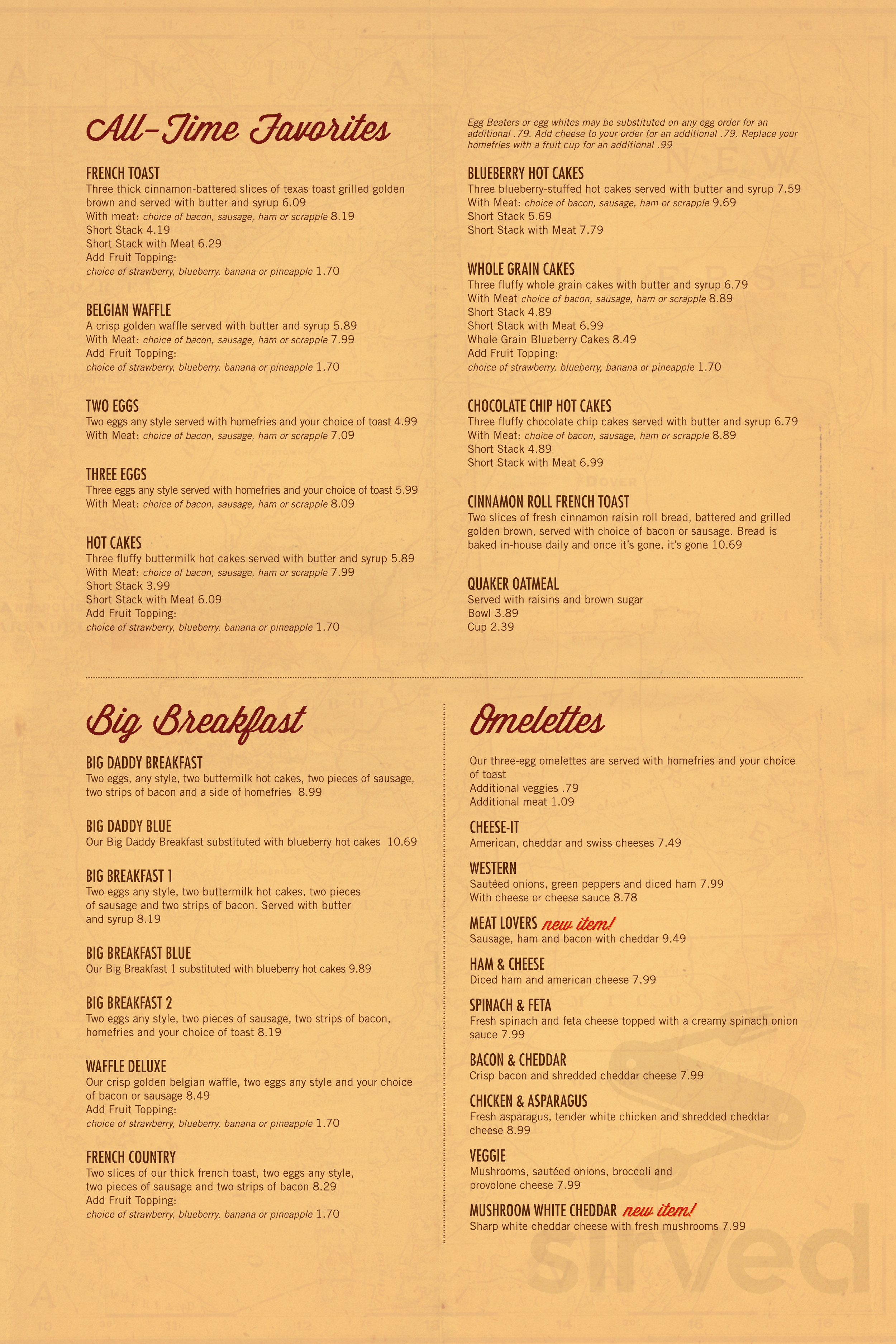 Crossroads Restaurant menu in Wilmington, Delaware, USA